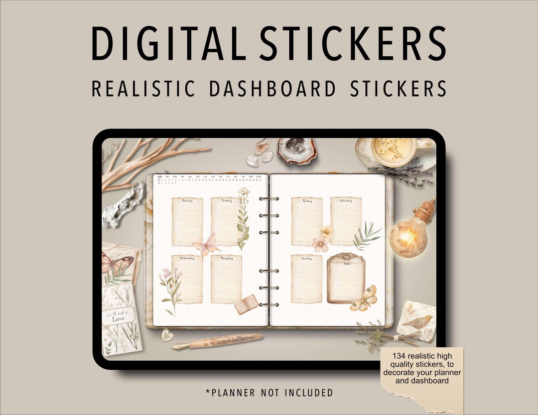 Minimalist Dashboard Realistic Scene, Nature Mood Board Planner ...