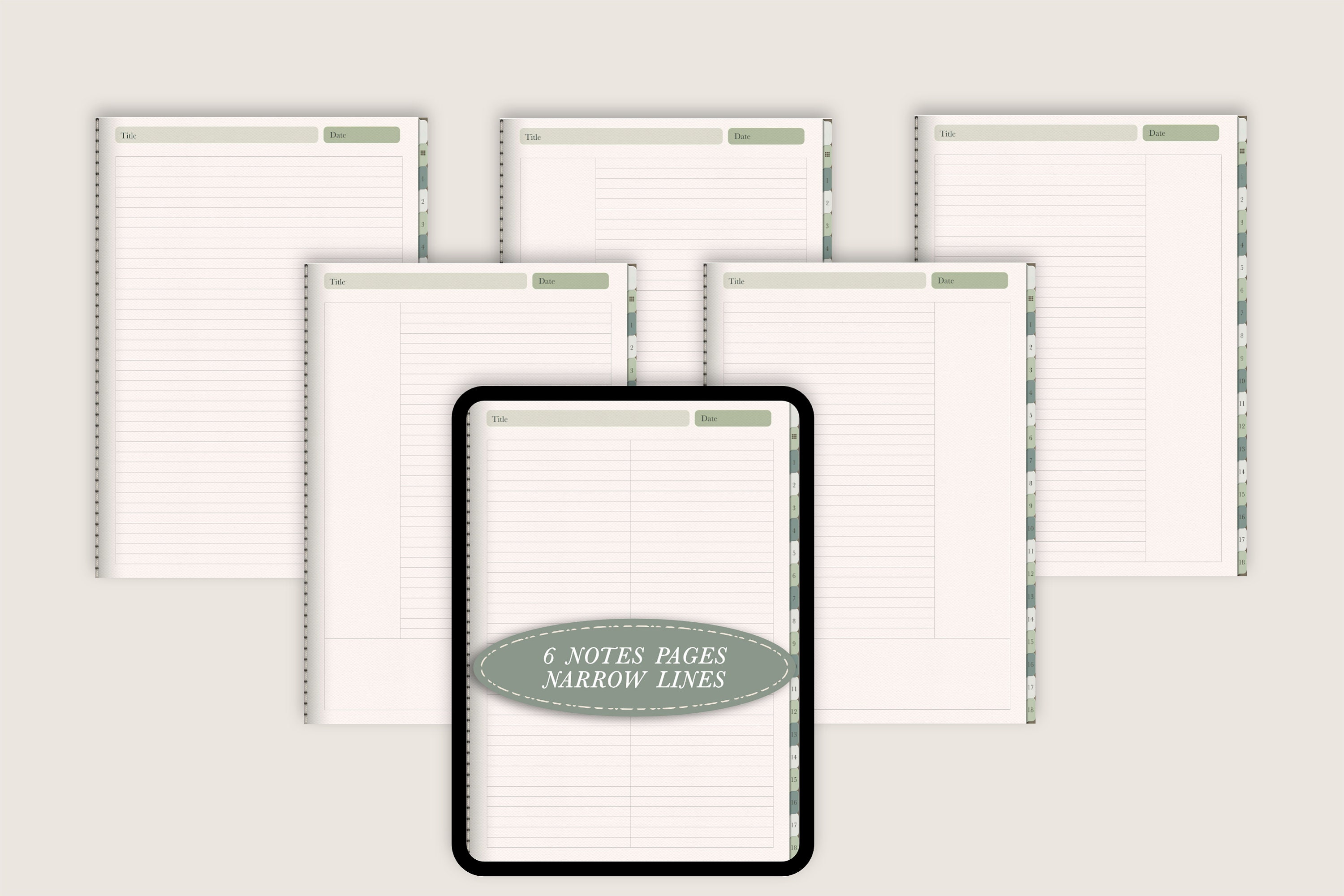 Portrait Digital Notebook, Digital Notes,cornell Journal,goodnotes ...