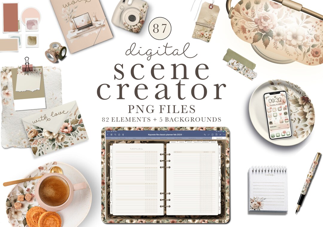 Top View Scene Generator, PNG Scene Creator, Goodnotes Digital Mockup ...