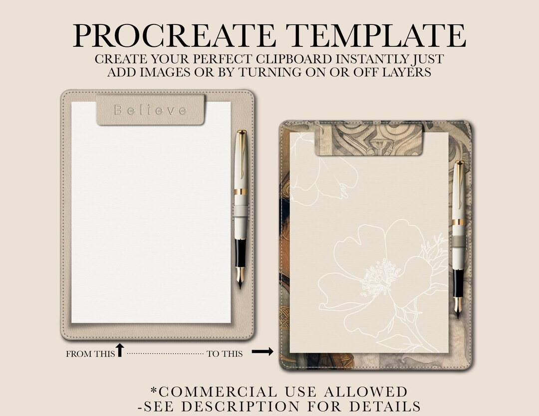 Procreate Clipboard Template: Customizable Digital Planner File (PSD ...