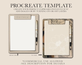 Procreate Clipboard Template: Customizable Digital Planner File (PSD ...