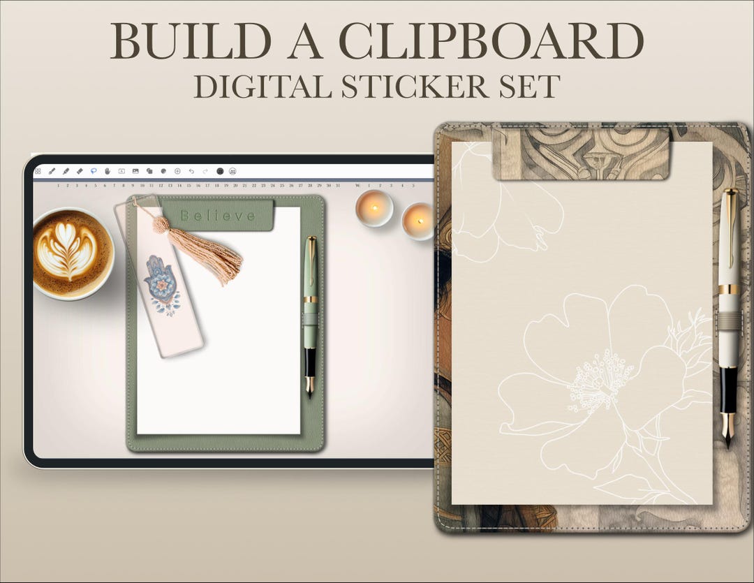 Noteful Build A Clipboard Digital Stickers, Goodnotes Sticker Book ...