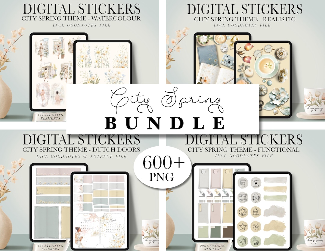 600 Png Digital Sticker Bundle, Digital Goodnotes Elements, Noteful ...