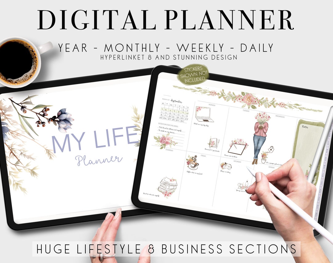 Undated Minimalist Light Digital Planner for Goodnotes or Xodo, iPad ...