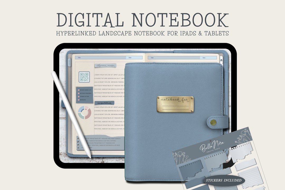 Horizontal Digital Notebook, Digital Notes,cornell Journal,goodnotes ...