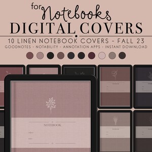 Minimalist Goodnotes Covers, Digital Notebook Cover, Canvas Notebook ...