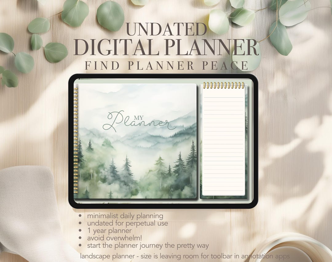 Minimalist Undated Goodnotes Digital Planner, Essential Undated Planner ...