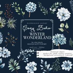 WATERCOLOUR CLIPART | Winter Clipart | Cozy Boho Winter | Winter ...