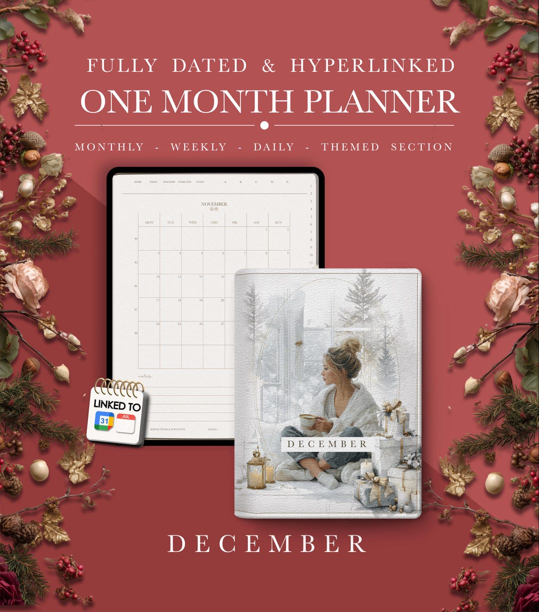 2026 December Digital Planner | Cozy Holiday iPad Planner | Dated and ...