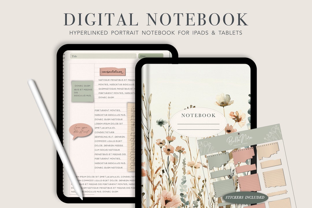 Portrait Digital Notebook, Digital Notes,cornell Journal,goodnotes ...