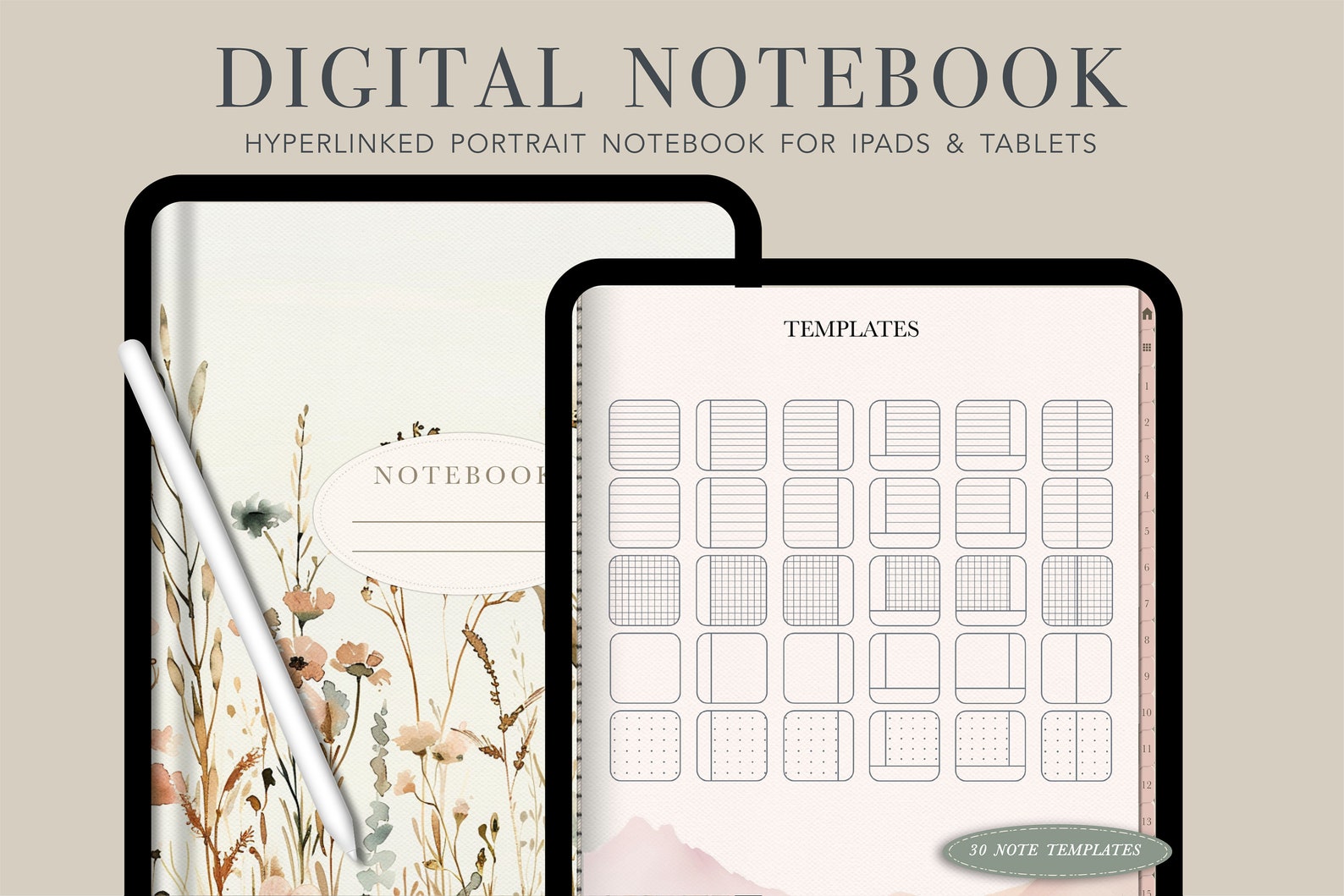 Portrait Digital Notebook, Digital Notes,cornell Journal,goodnotes ...