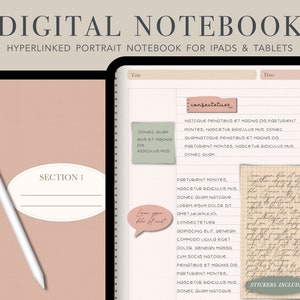 Portrait Digital Notebook, Digital Notes,cornell Journal,goodnotes ...