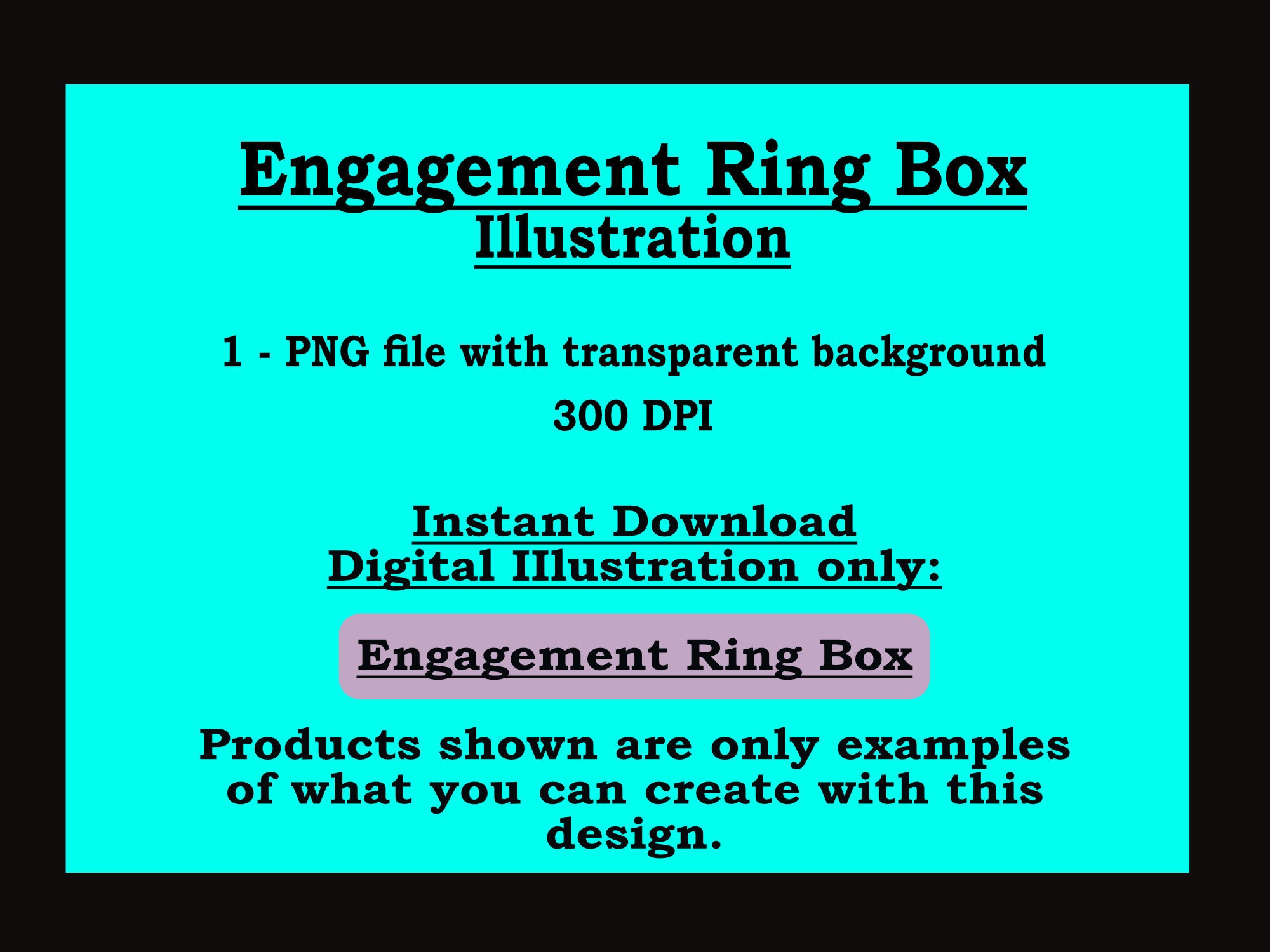 Hand Drawn Engagement Ring Box Illustration: PNG Clip Art (digital ...