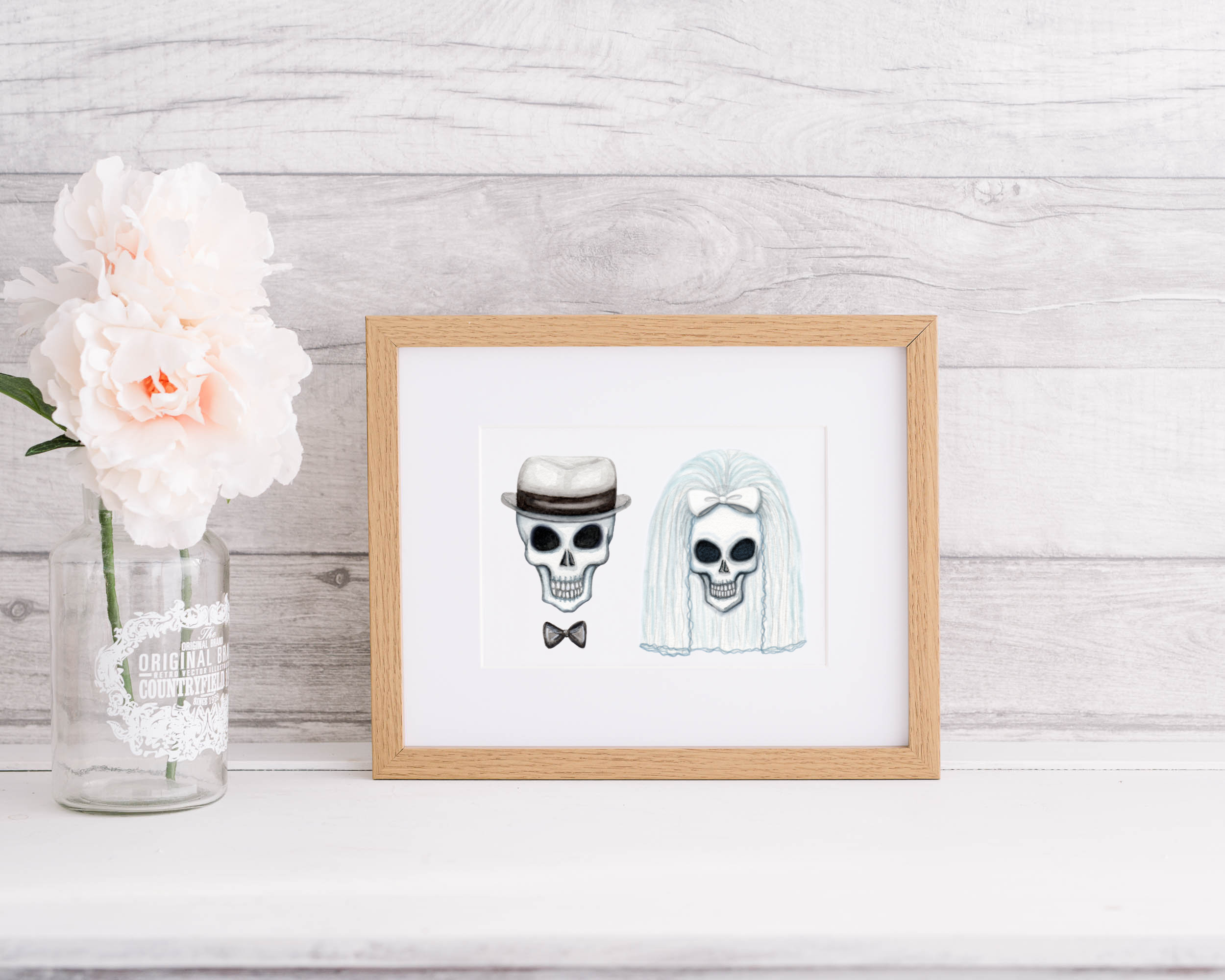 Gothic Wedding Clip Art Set, Skull Wedding PNG, Illustration, Halloween ...