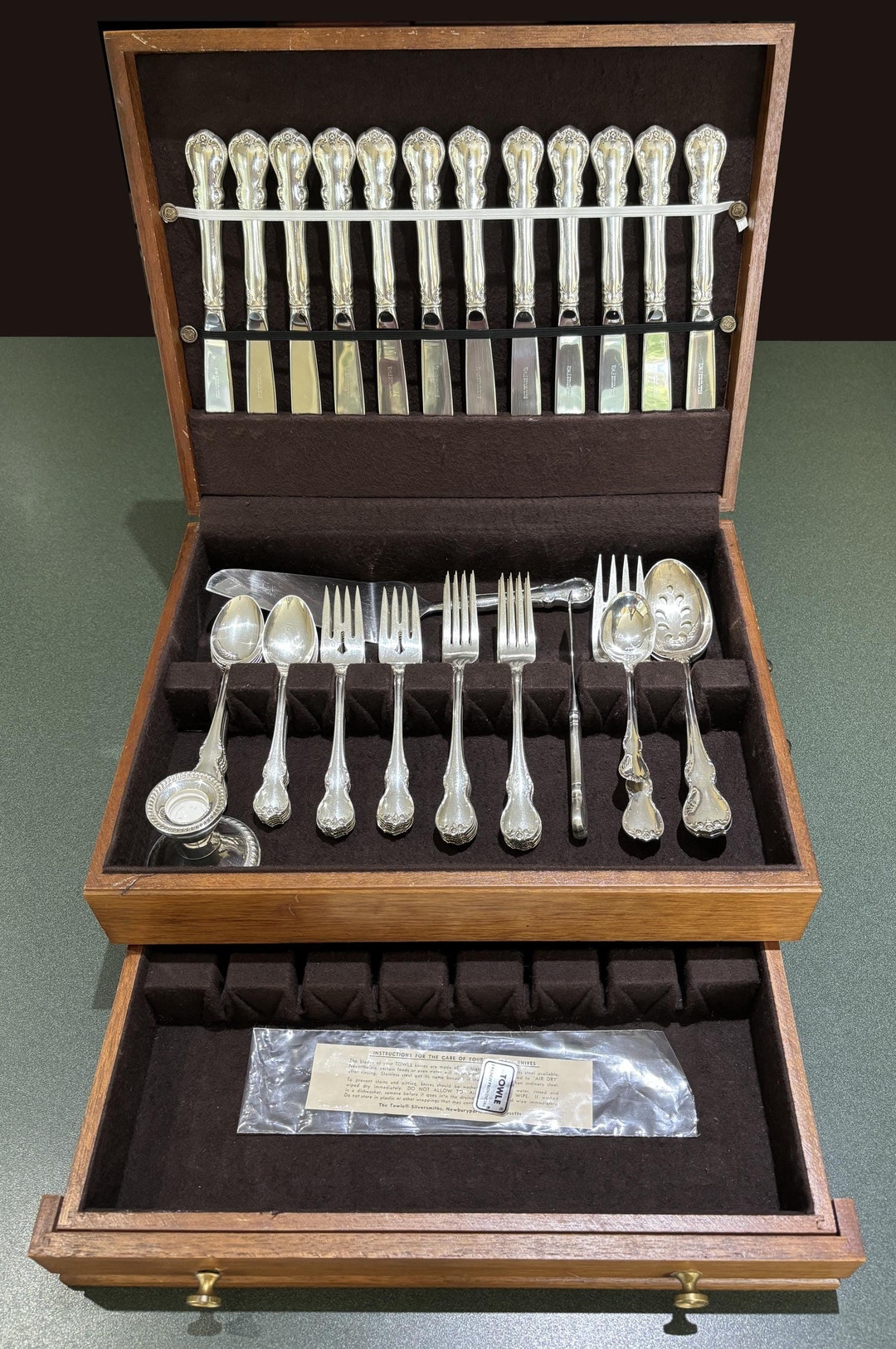 Towle French Provincial Sterling Silver Flatware, 54 Pieces, 12 Place ...