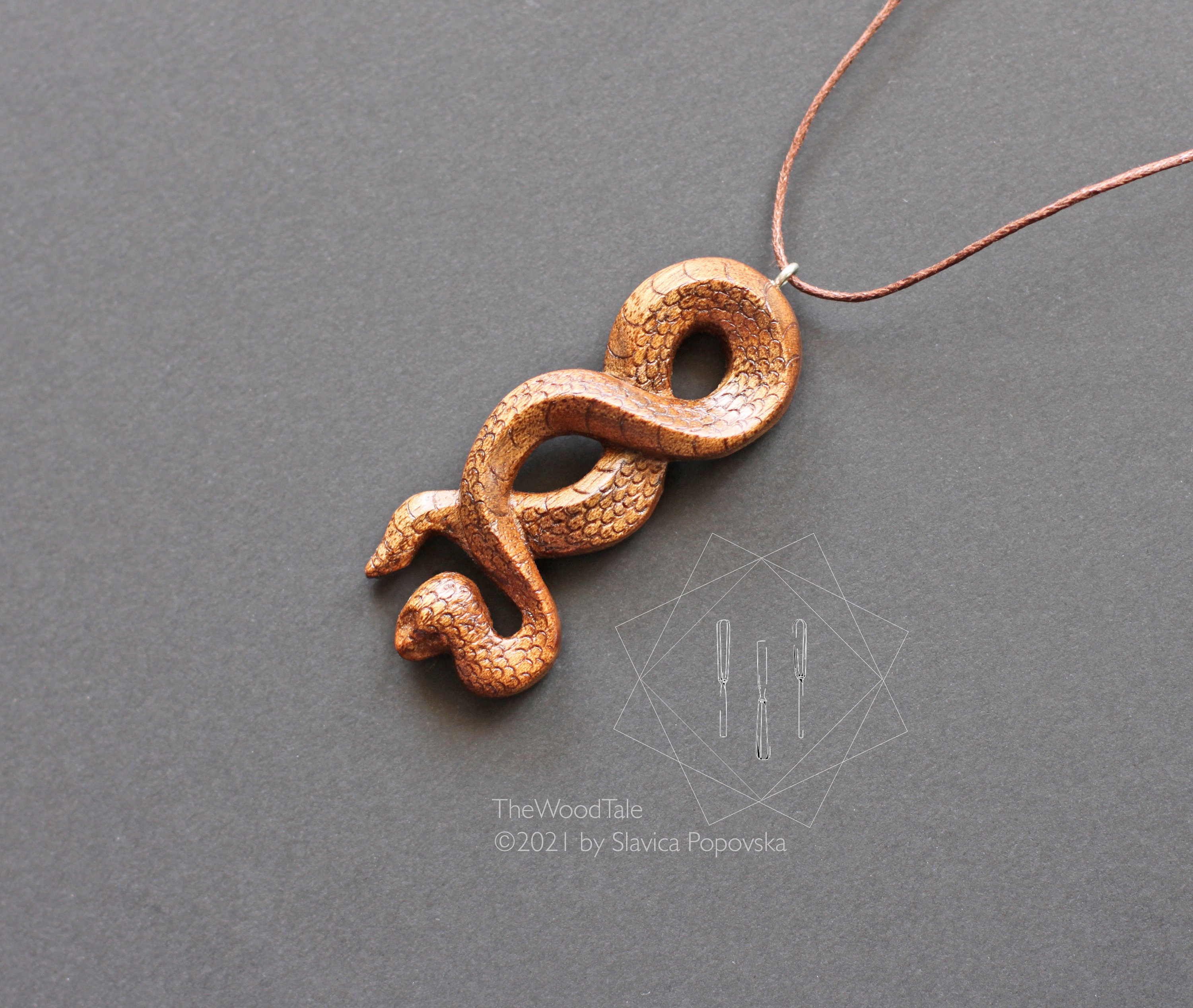 Snake Pendant, Natural Wood Jewelry, Unique Handmade Necklace, Serpent ...