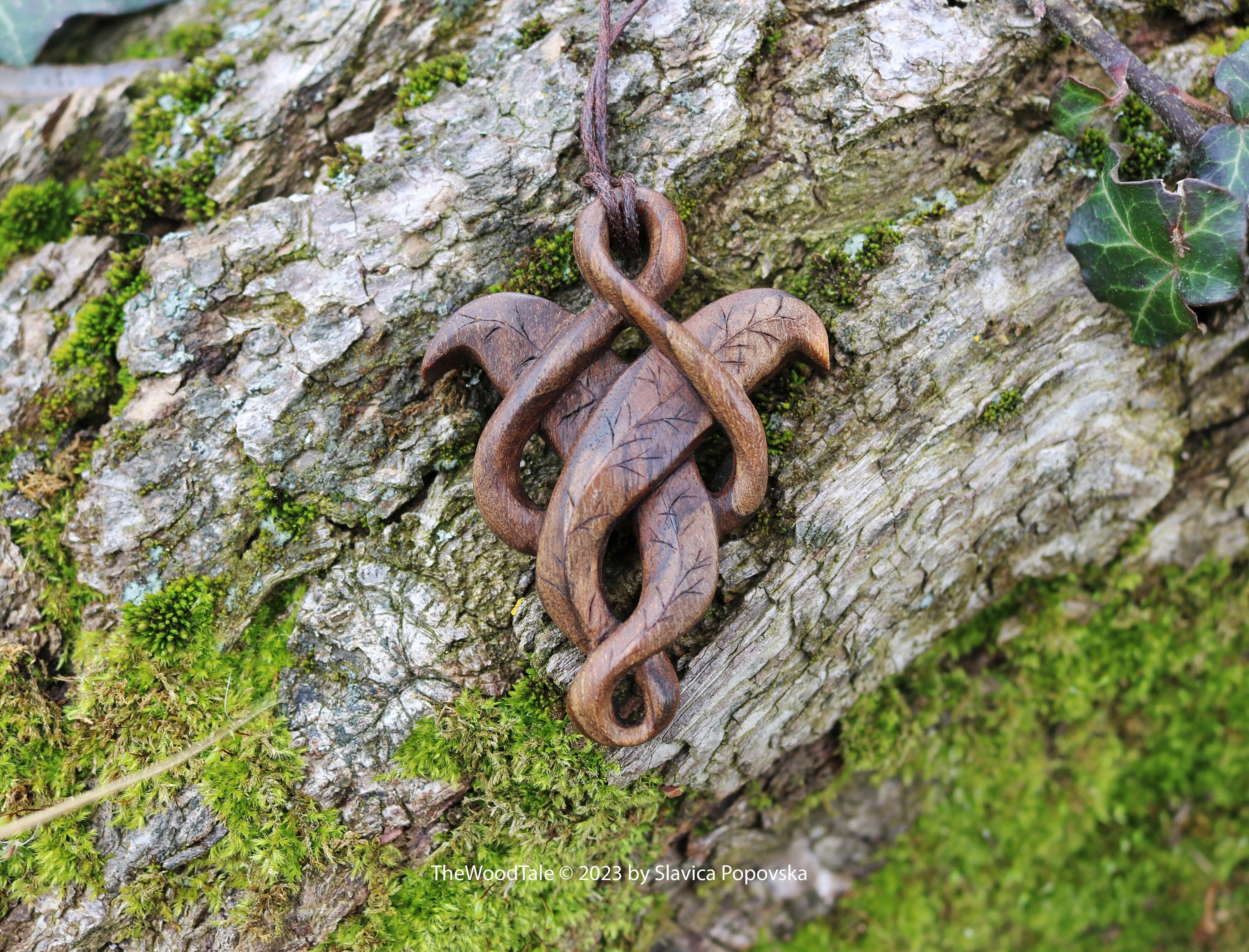 Celtic Elvish Necklace Evenstar Wooden Pendant Hand Carved - Etsy