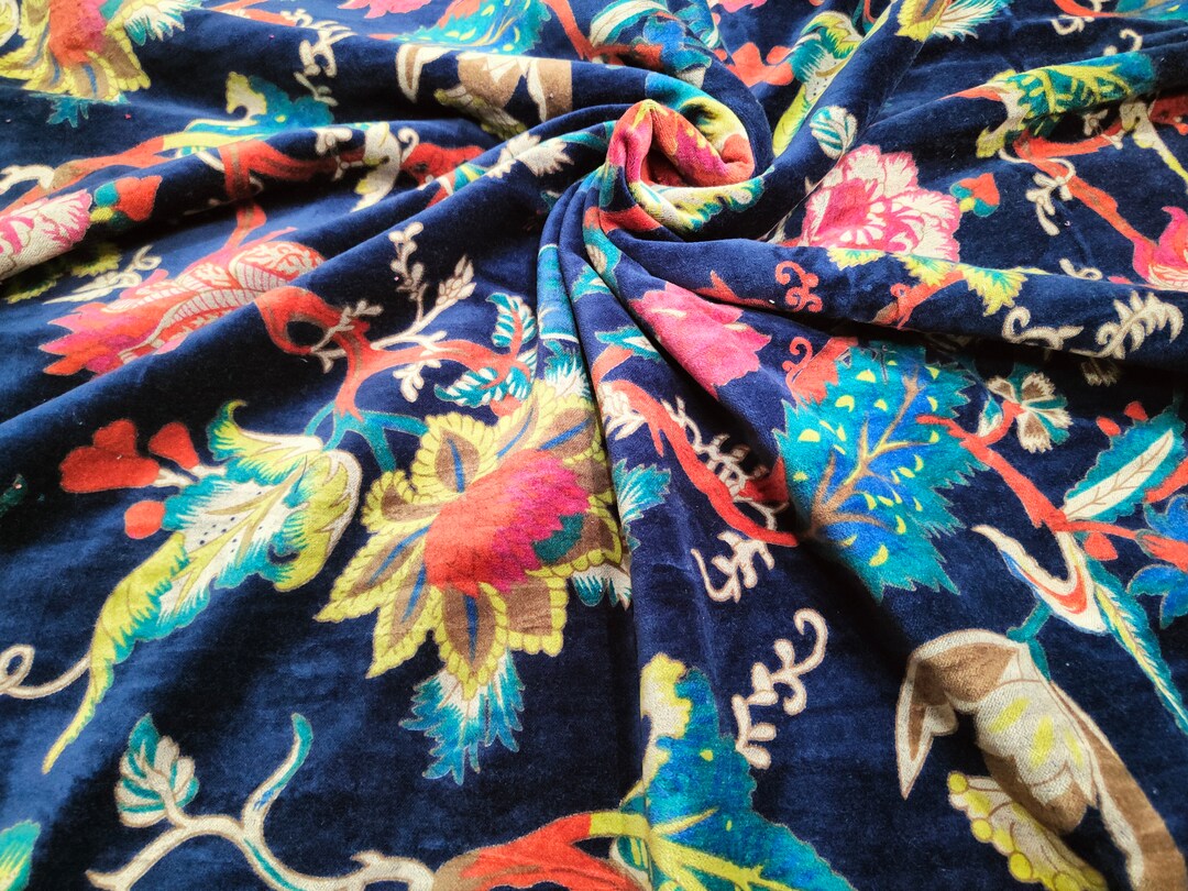 Velvet Fabric Floral Velvet Fabric Indian Fabric Printed Velvet Fabric ...