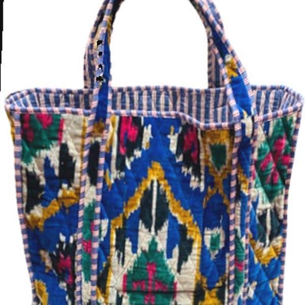 Quilted Ikat Tote Bag - Etsy