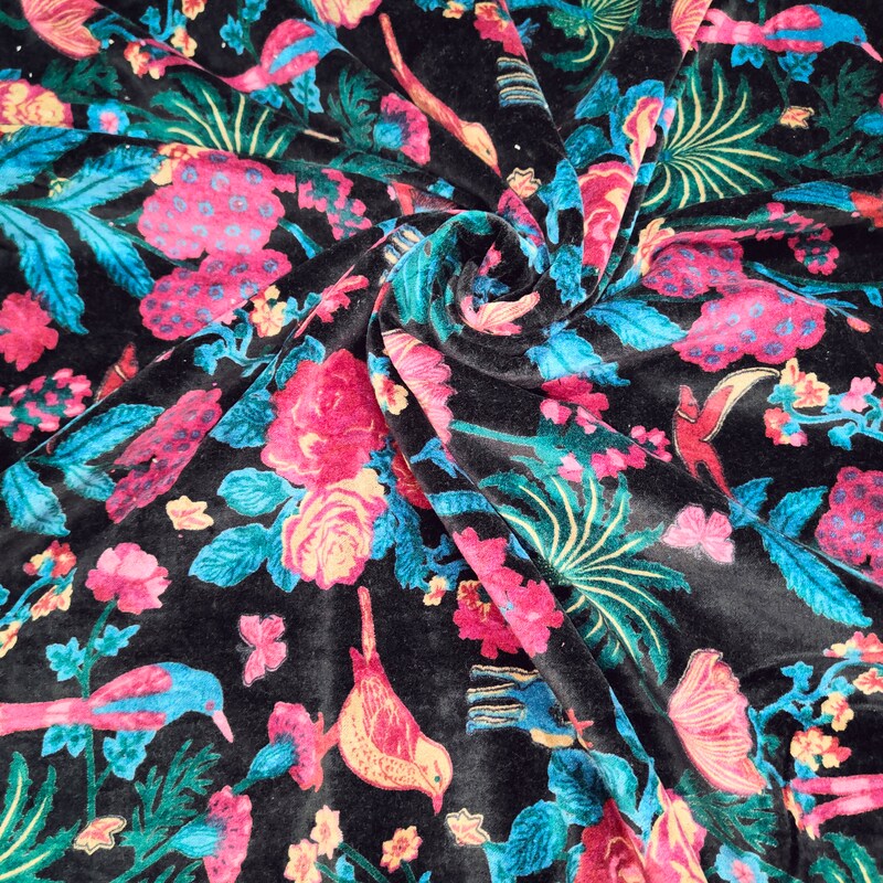 Printed Velvet Fabric - Etsy