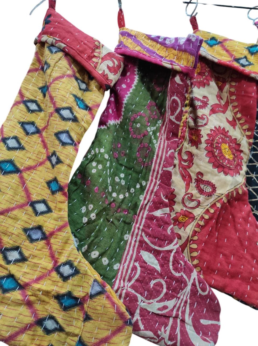 Kantha Christmas Stocking Christmas Stocking Vintage Kantha Stocking