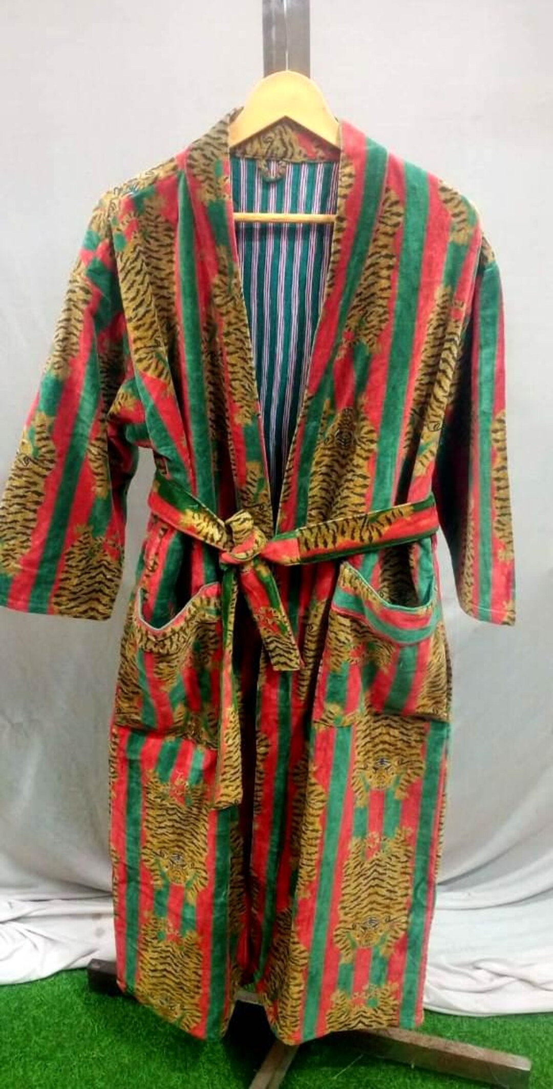 Tibetan Tiger Velvet Robe, Winter Long Jacket, Velvet Coat, House Robe ...