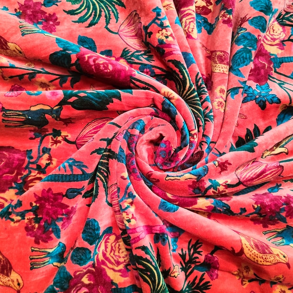 Printed Velvet Fabric - Etsy
