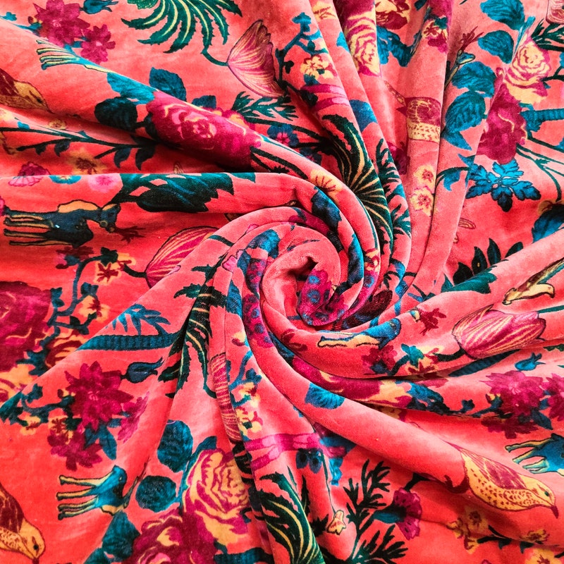 Printed Velvet Fabric - Etsy