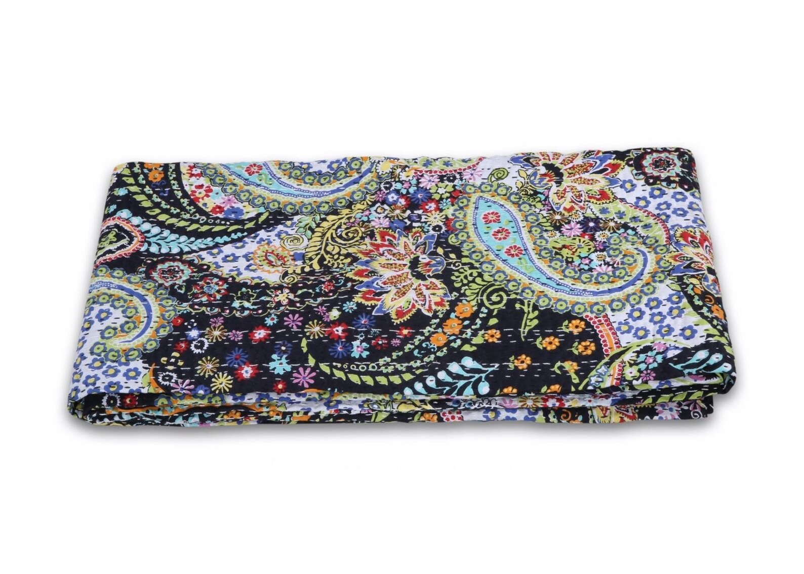 Indian Paisley Print Cotton Kantha Quilt Throw Queen Size - Etsy
