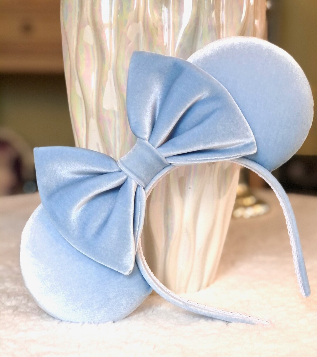 Pastel Blue Velvet Ears - Etsy UK
