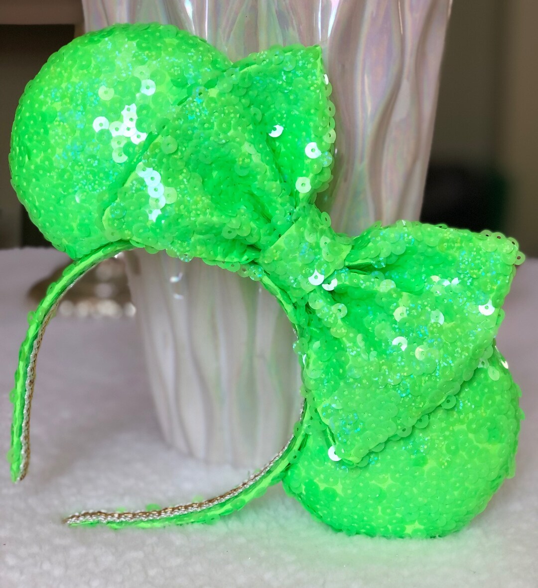 NEW Iridescent Neon Green Sequin Ears - Etsy