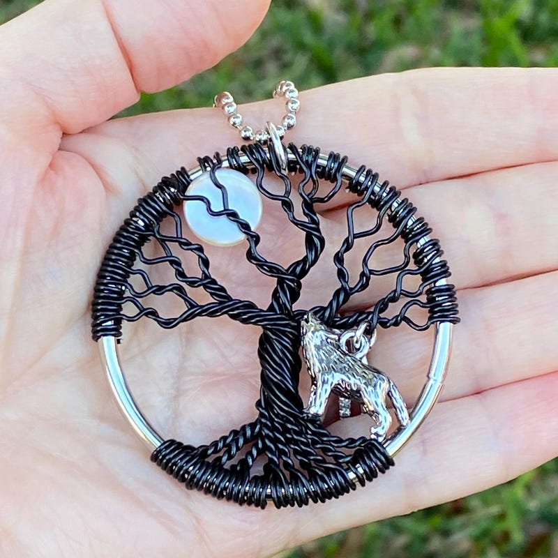 Wolf Pendant Tree of Life - Etsy