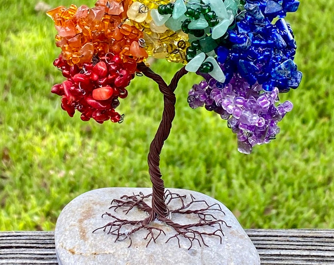 Rainbow Tree of Life Sculpture. June Pride Tree of the Month. Rainbow ...