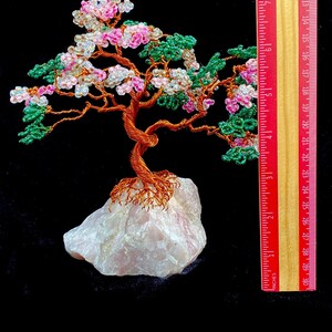 Japanese Cherry Blossom Tree of Life Sculpture. Rose Quartz Gemstone ...