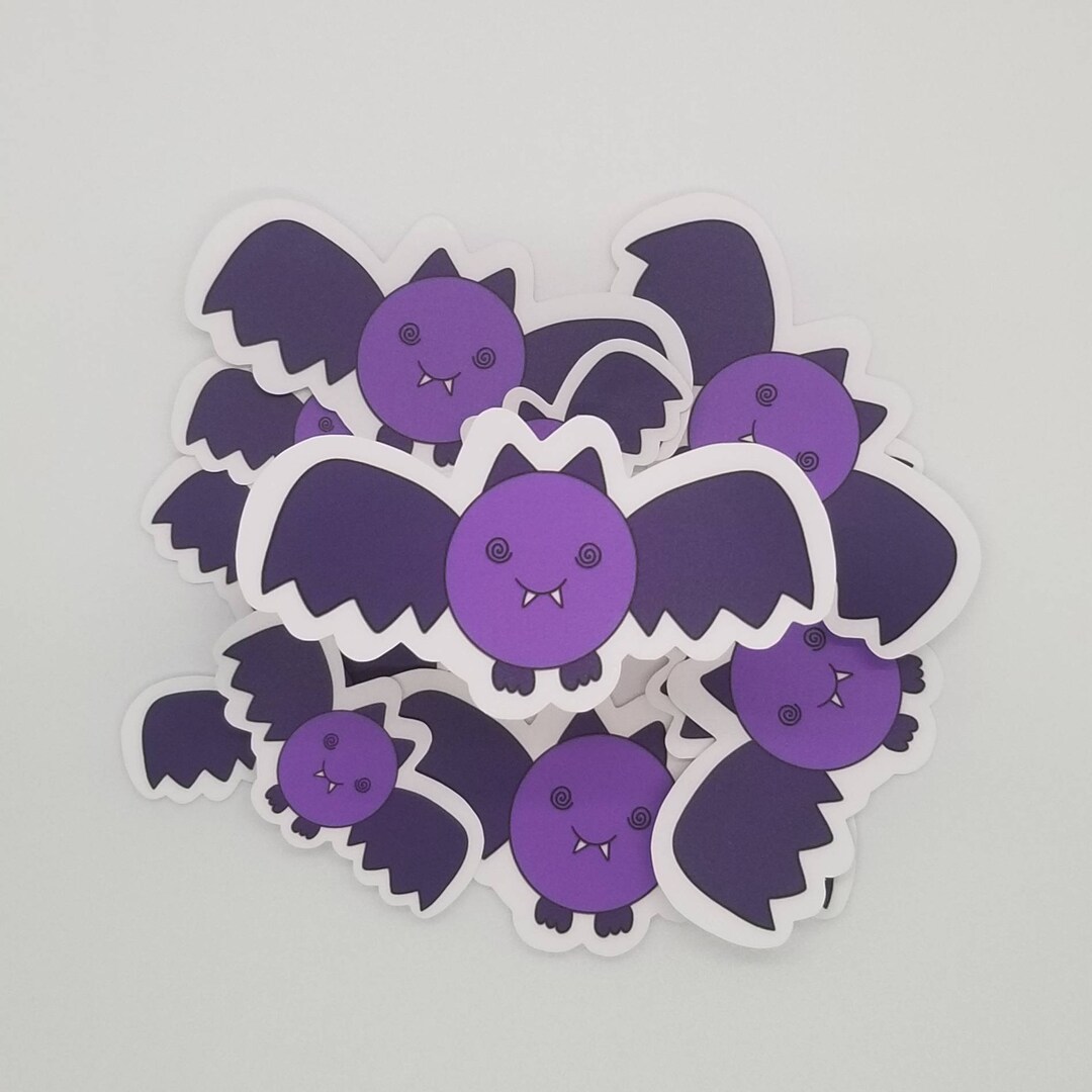 Purple Bat Sticker, Halloween Sticker, Fall Sticker, Weatherproof ...