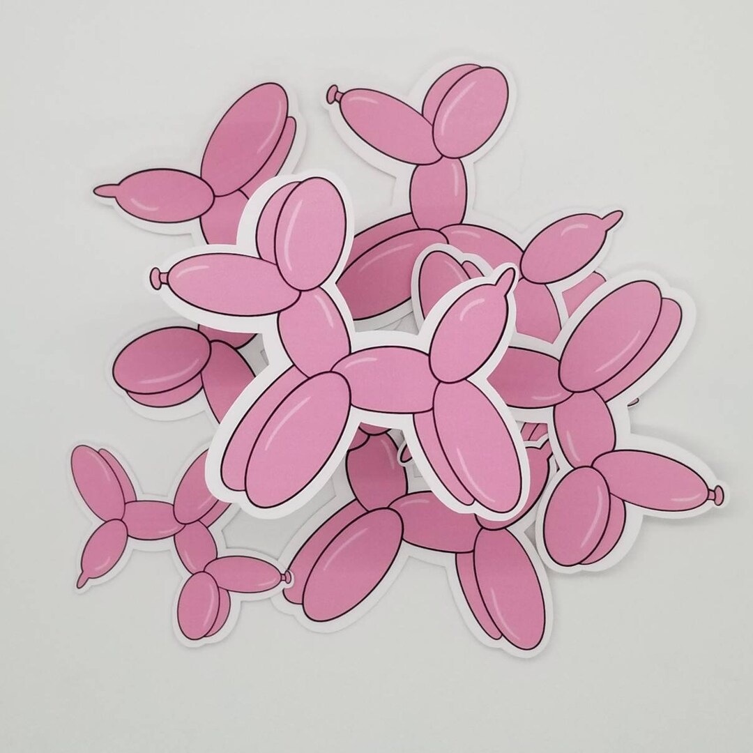 Balloon Dog Sticker, Weatherproof Sticker, Water Resistant Sticker ...