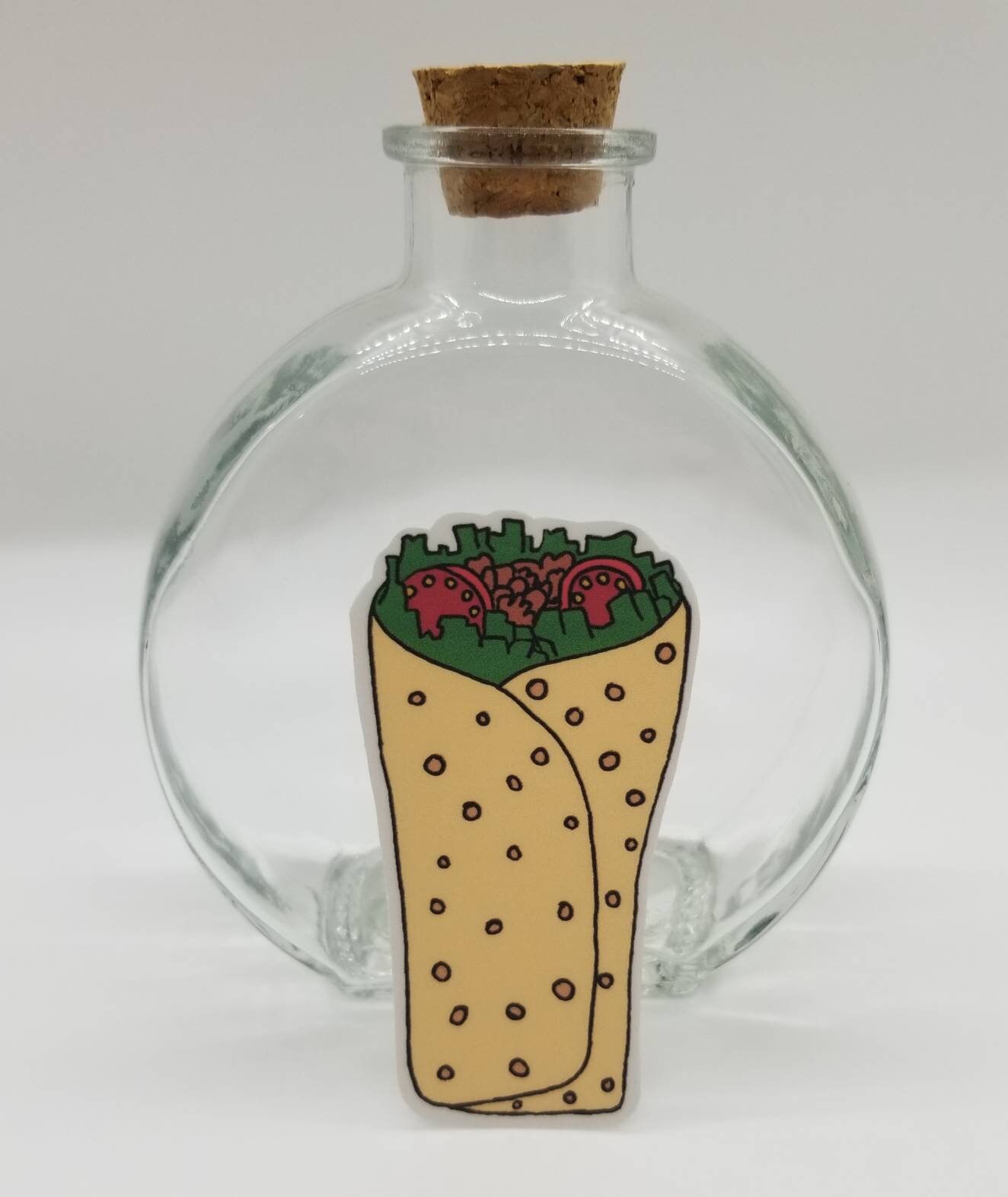 Burrito Sticker, Weatherproof Sticker, Water Resistant Sticker, Matte ...