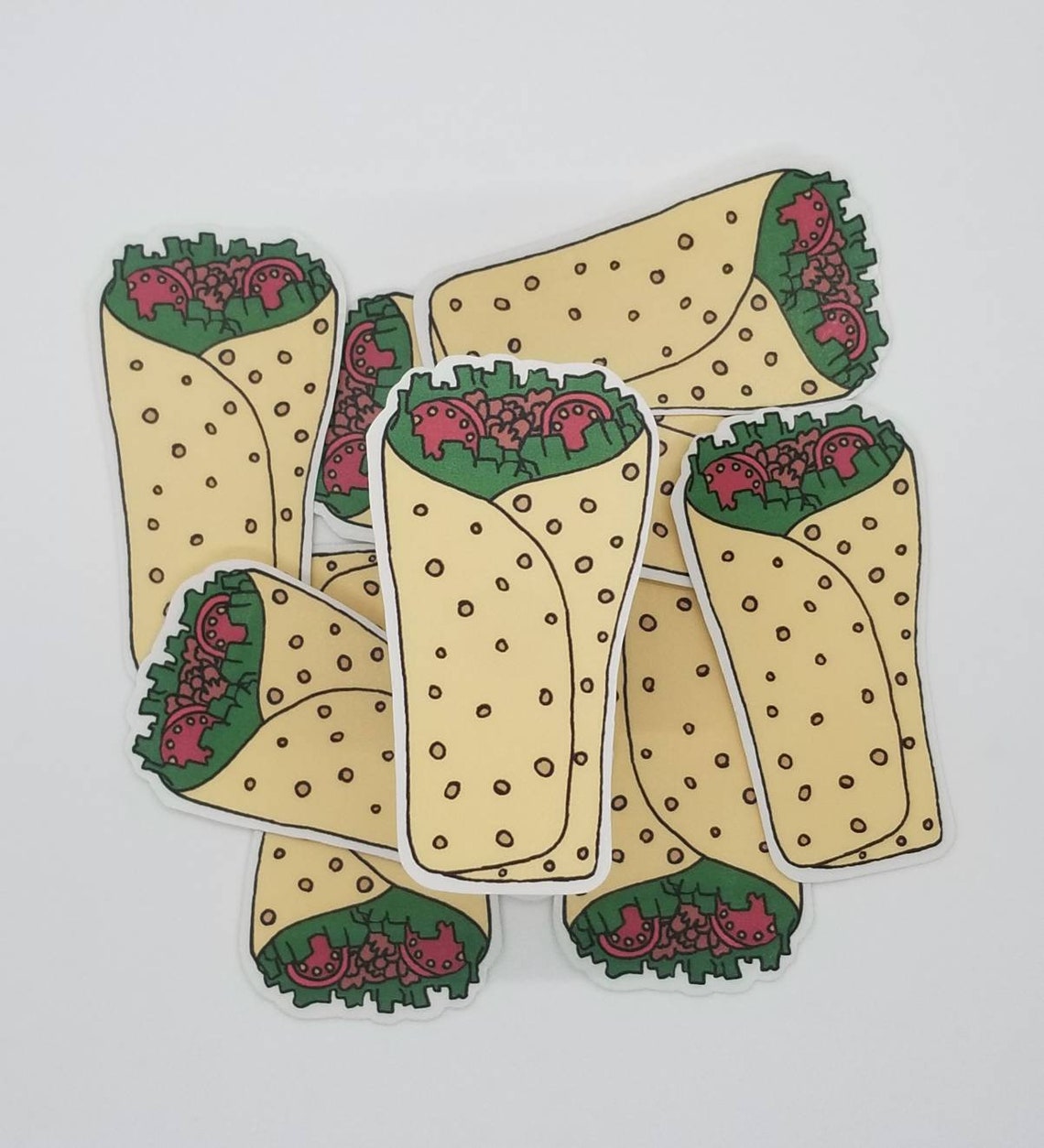 Burrito Sticker, Weatherproof Sticker, Water Resistant Sticker, Matte ...
