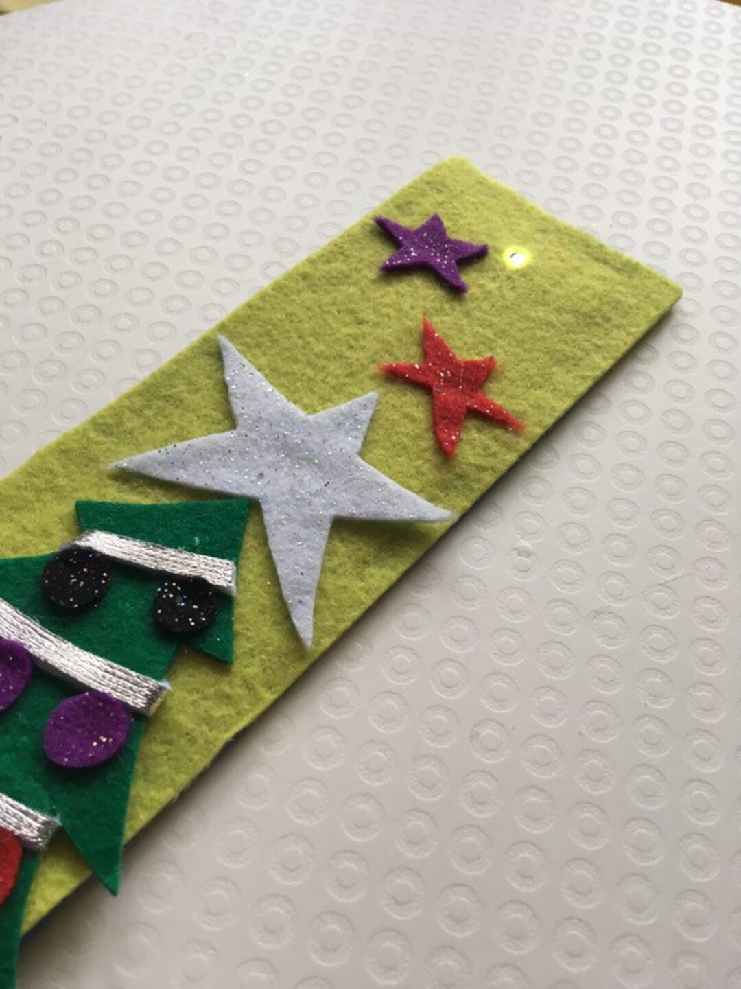 Lighted Bookmark Christmas Tree., Handmade Felt Bookmarks, Customized ...