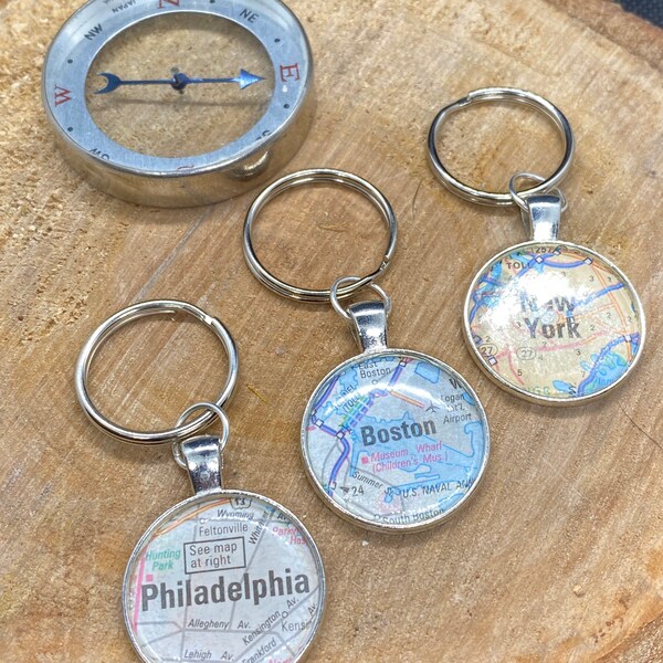 Custom Map Keychain - Etsy