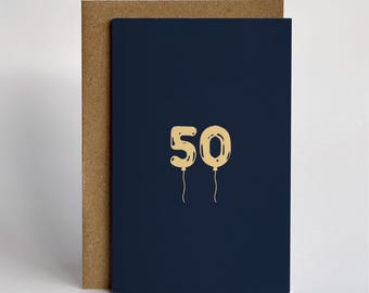 40th Birthday Linoprint Style Balloon Age Greeting Card - Etsy
