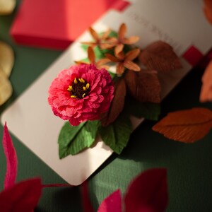 Floral Thanksgiving Day Card, Crepe Paper Flowers, Personalized ...