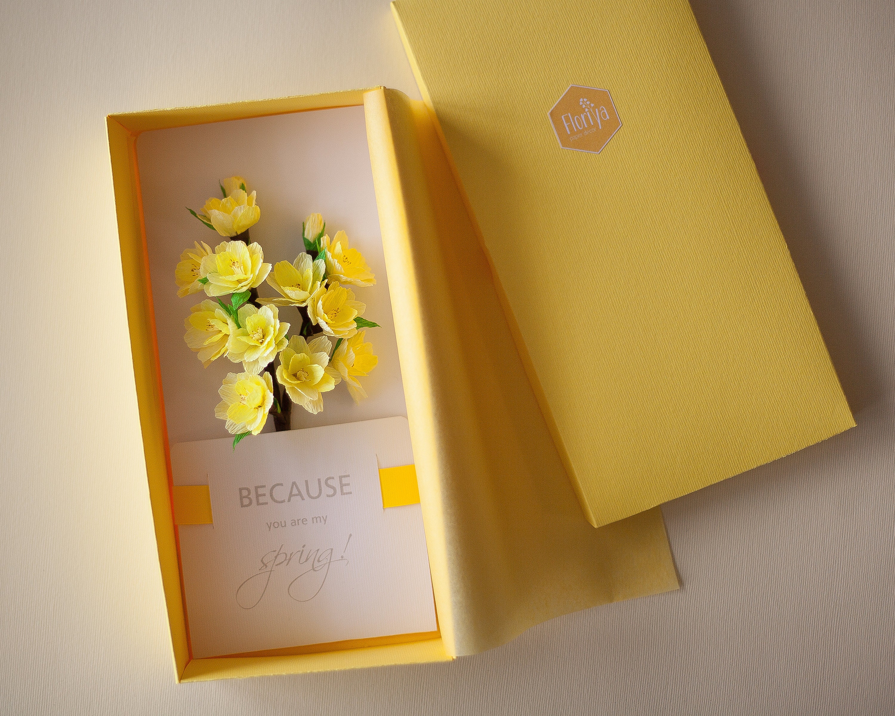 Yellow Spring Paper Flowers Personalized Gift for Mom - Etsy