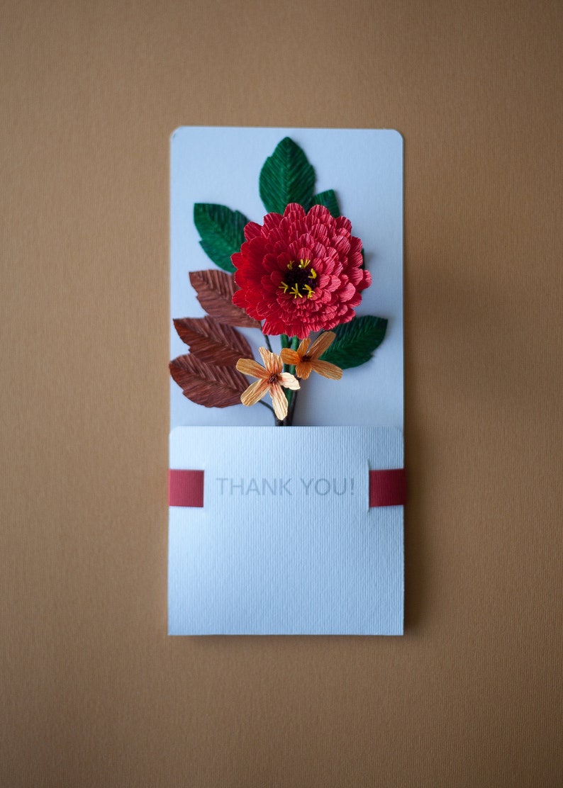 Floral Thanksgiving Day Card Crepe Paper Flowers - Etsy