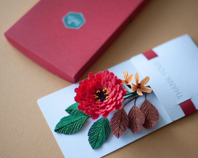 Floral Thanksgiving Day Card Crepe Paper Flowers - Etsy