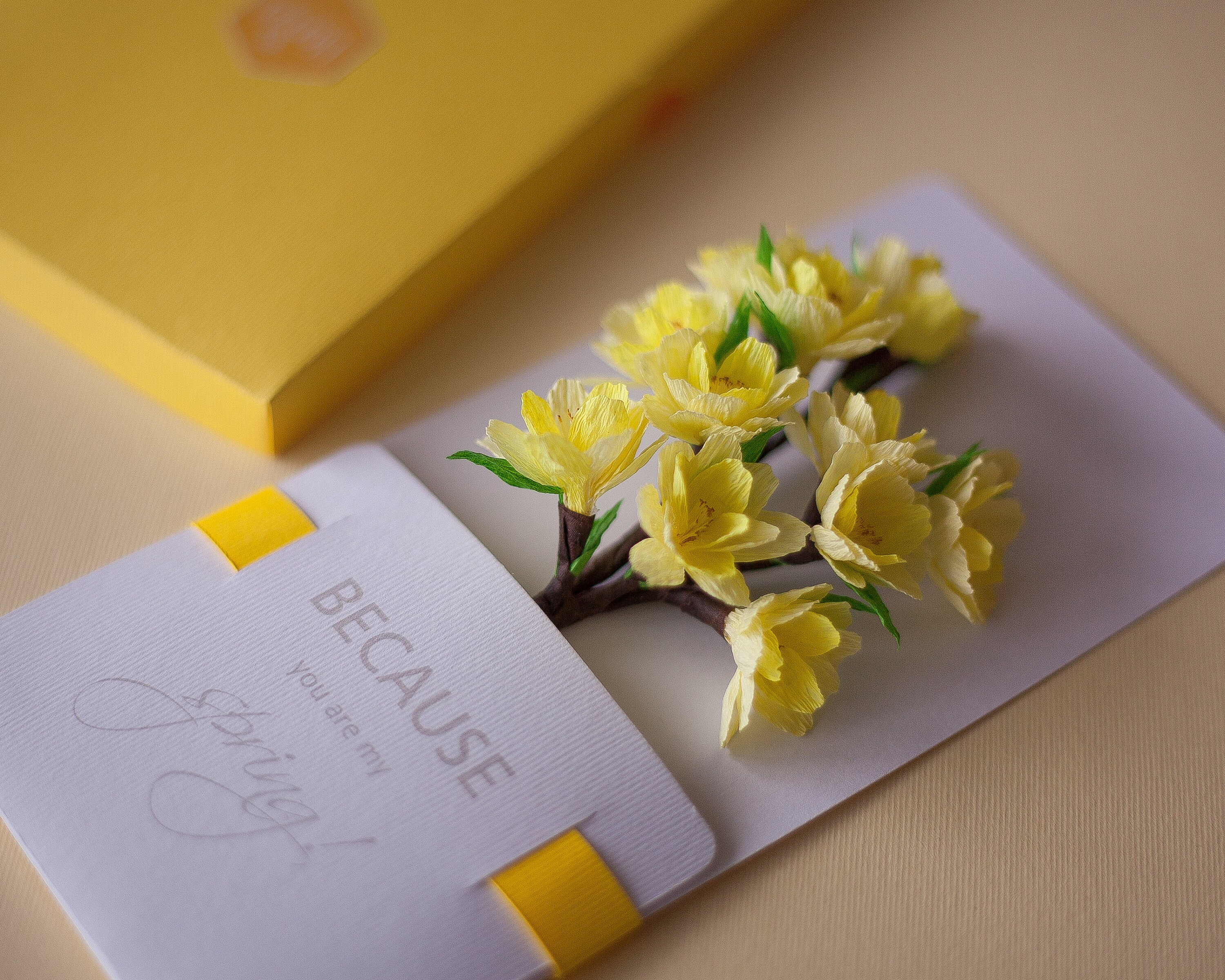 Yellow Spring Paper Flowers Personalized Gift for Mom - Etsy