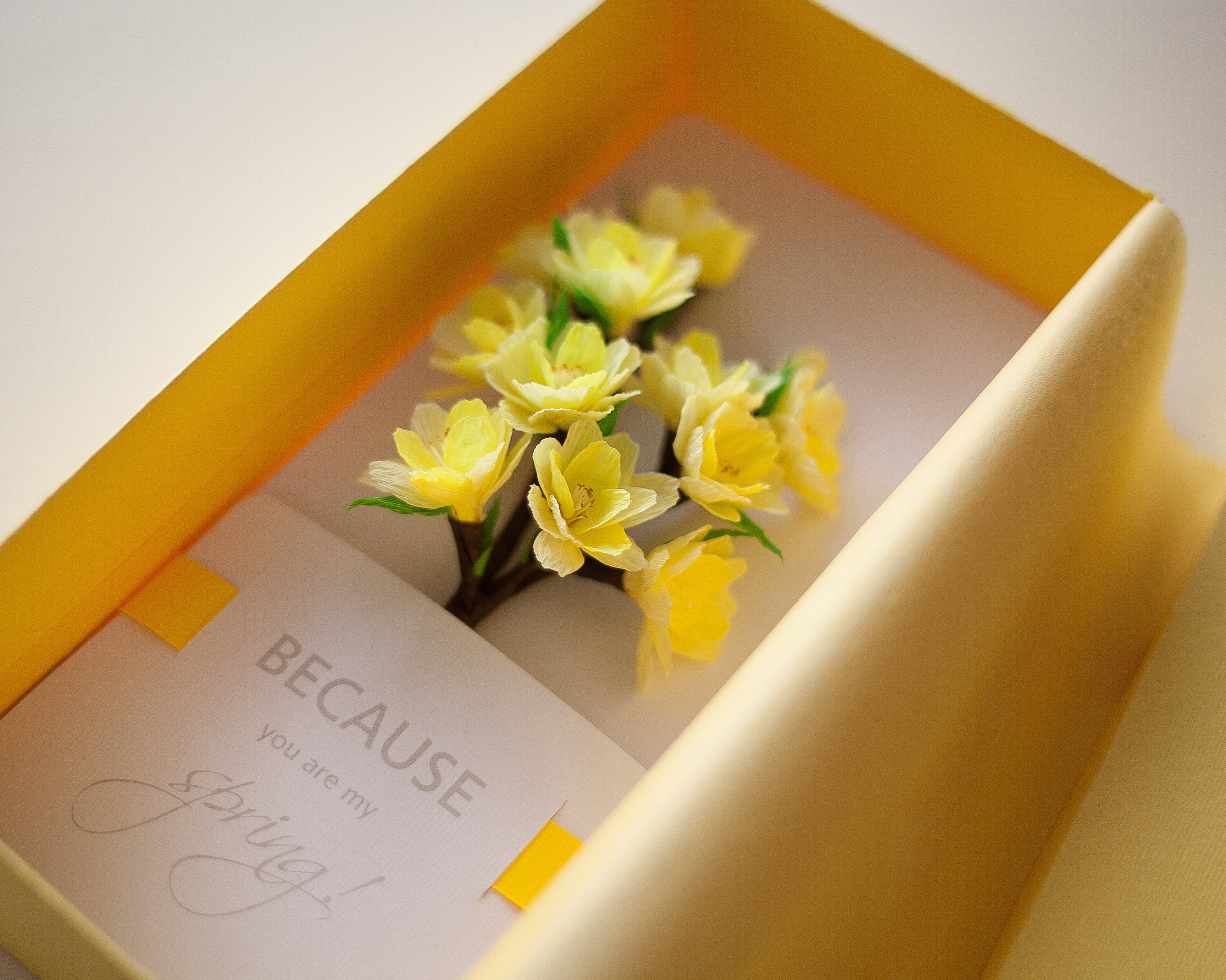 Yellow Spring Paper Flowers Personalized Gift for Mom - Etsy