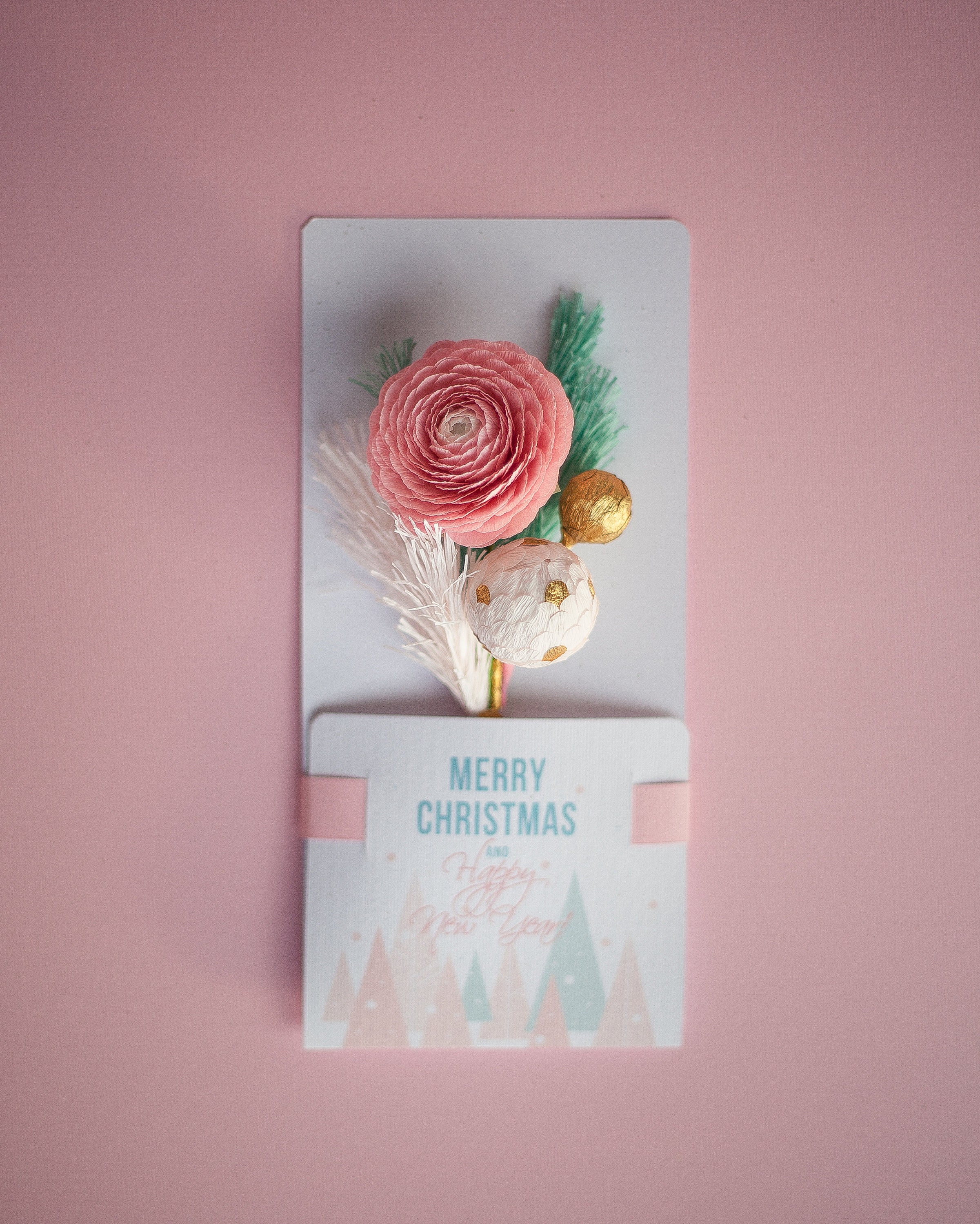 Luxury Pink Christmas Card for Girl Cute Personalized - Etsy