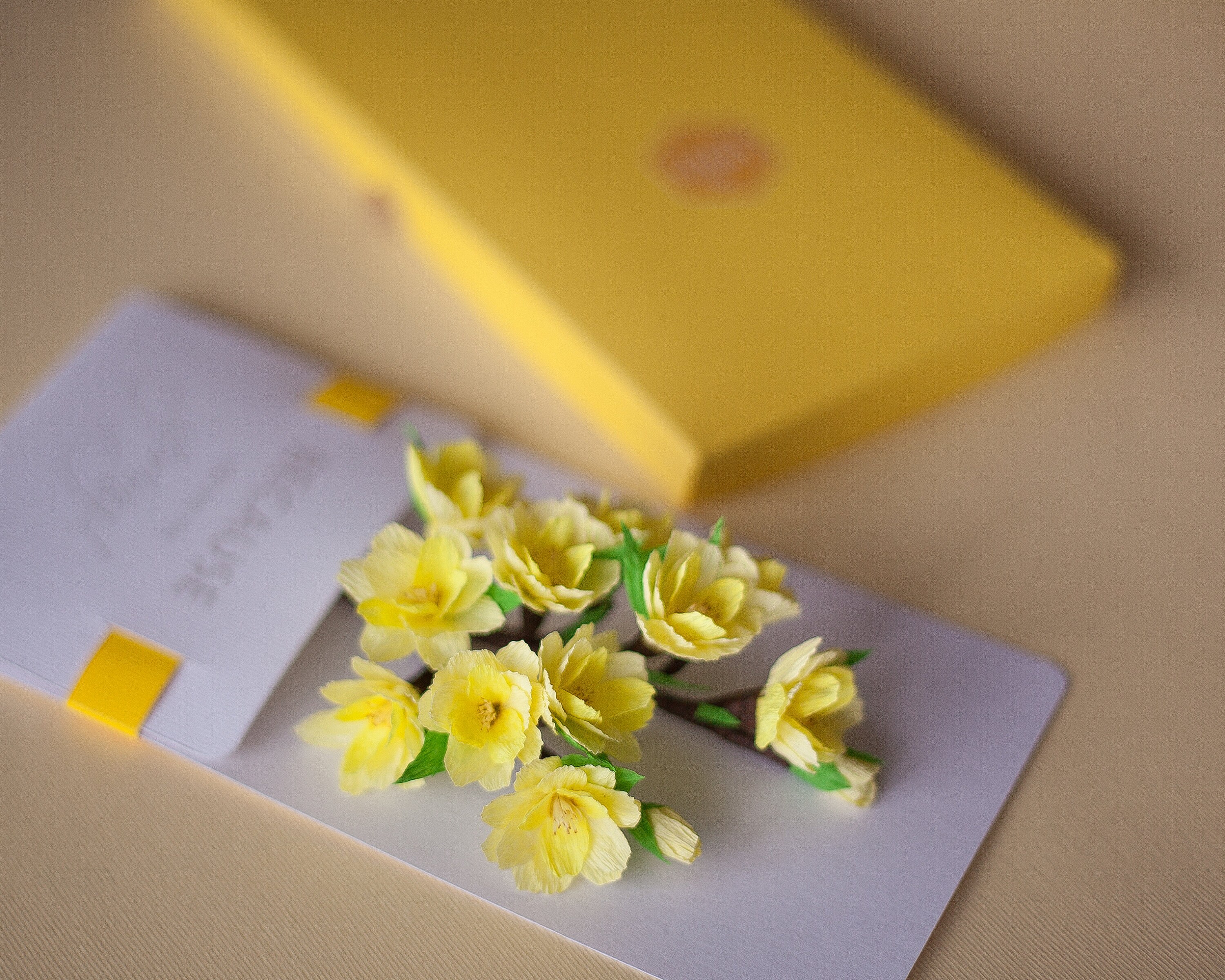 Yellow Spring Paper Flowers Personalized Gift for Mom - Etsy