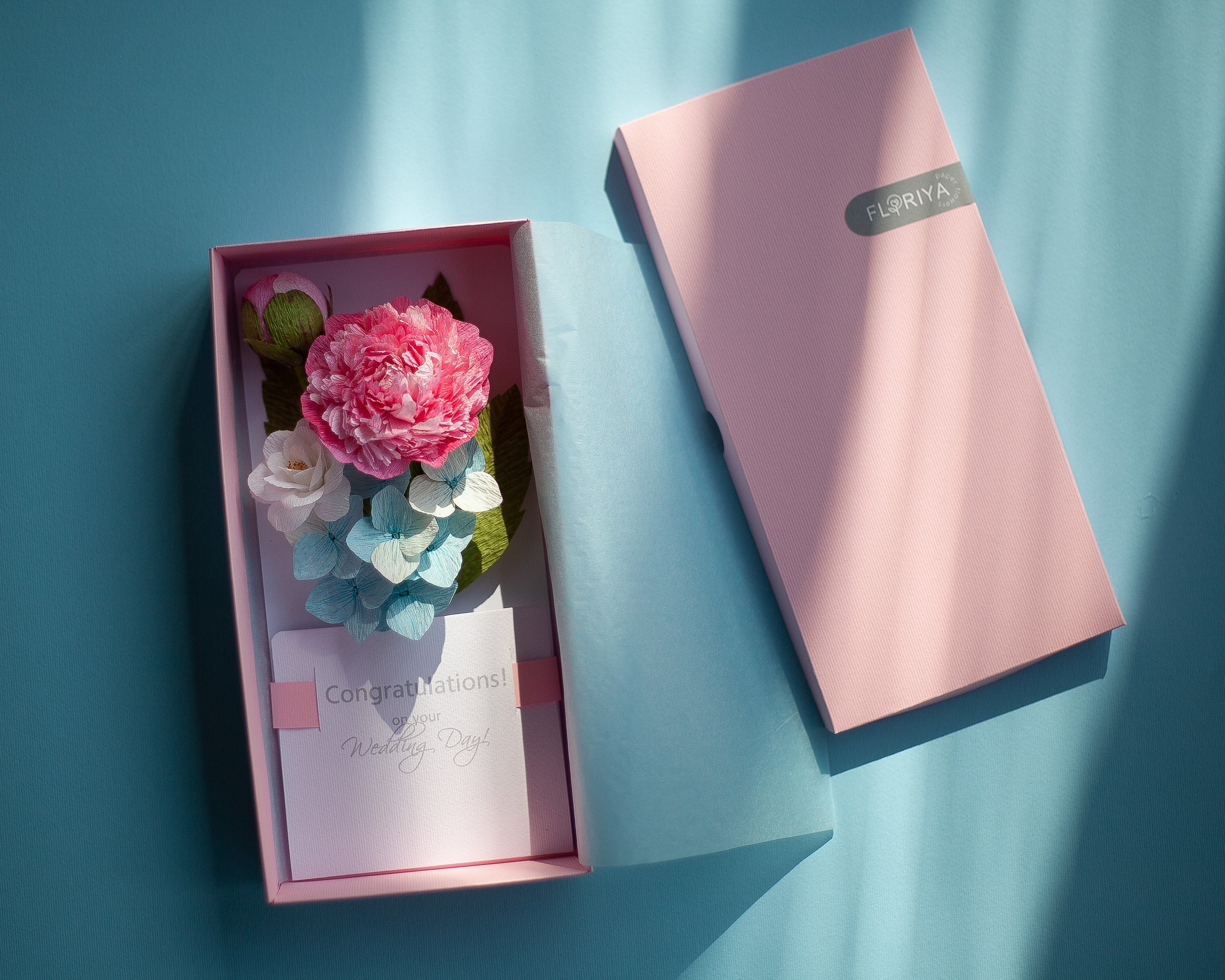 Wedding Floral Envelope Card, Personalized Wedding Gifts With Peonies ...